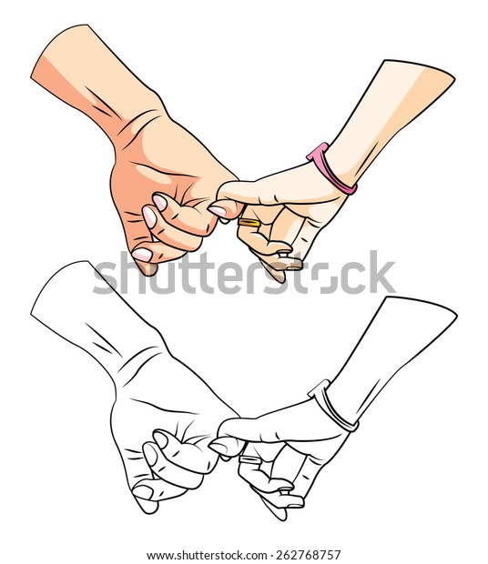 Coloring Book Relationship Hand Cartoon Character Stock Vector (Royalty ...