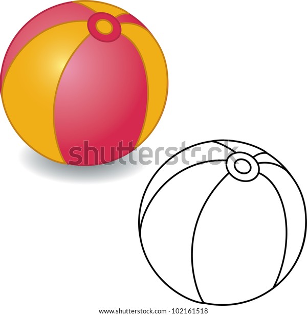 Coloring Book Toy Ball Vector Illustration Stock Vector (Royalty Free ...