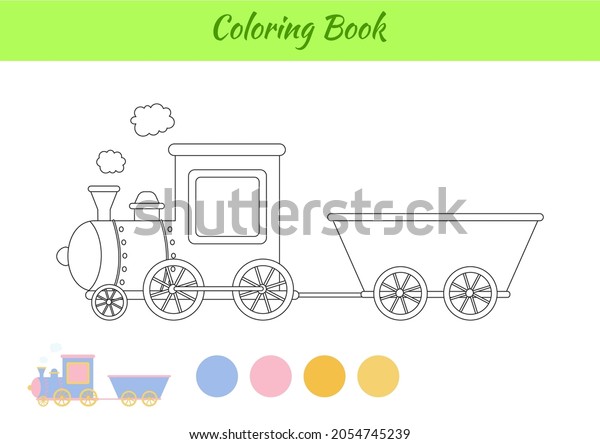 Coloring Book Train Children Educational Activity 库存矢量图（免版税）2054745239 ...
