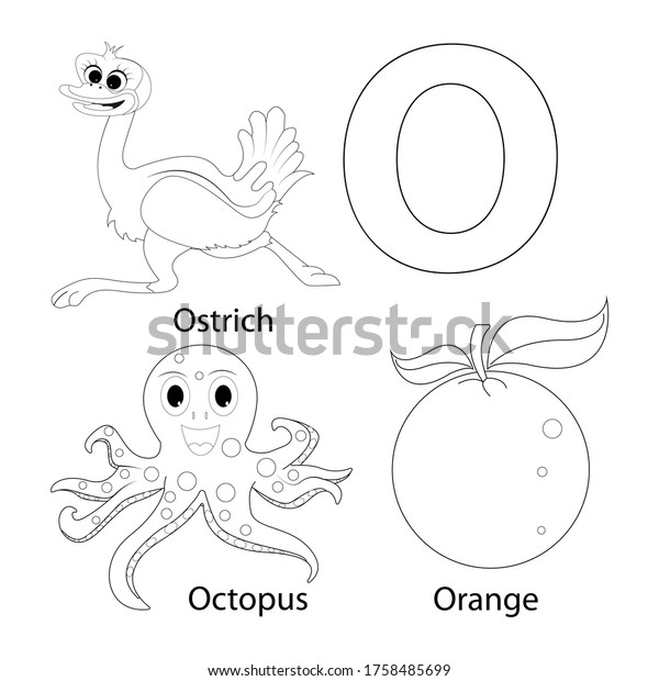 Coloring Letter O Children Stock Vector (Royalty Free) 1758485699 ...