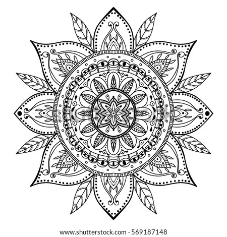 Coloring Page Beautiful Mandala 스톡 벡터(사용료 없음) 569187148 - Shutterstock