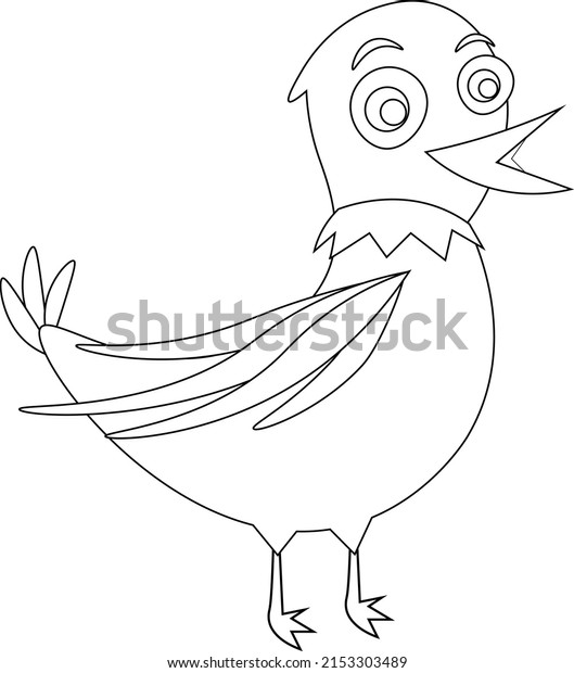 Coloring Page Bird Cartoon Character: เวกเตอร์สต็อก (ปลอดค่าลิขสิทธิ์ ...