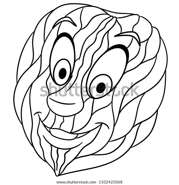 Coloring Page Coloring Book Walnut Nut 스톡 벡터(로열티 프리) 1102425068 ...