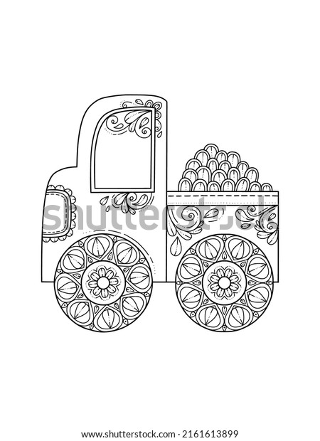 Coloring Page Car Vector Illustration Line 库存矢量图（免版税）2161613899 ...