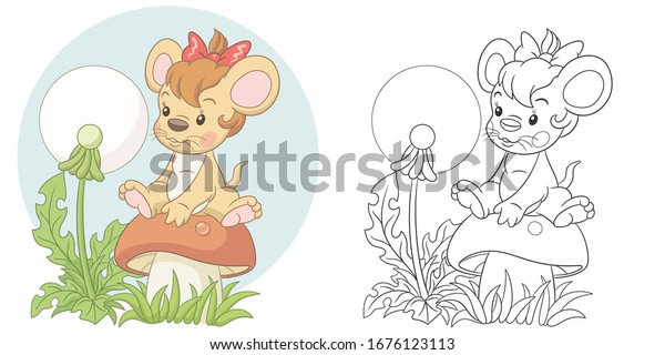 Coloring Page Colouring Picture Mouse Cartoon: เวกเตอร์สต็อก (ปลอดค่า ...
