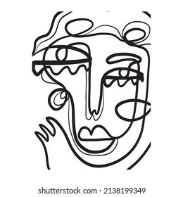 Coloring Page Cubism Abstract Face Stock Vector (Royalty Free ...