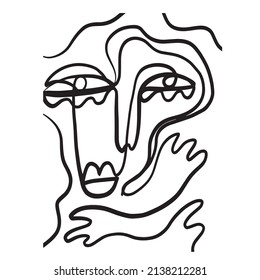 Coloring Page Cubism Abstract Face Stock Vector (Royalty Free ...