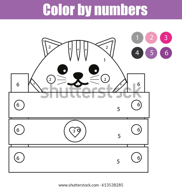 Coloring Page Cute Cat Character Color Stock Vector (Royalty Free ...