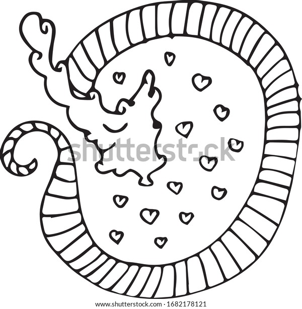 Coloring Page Cute Esoteric Fantasy Cloud Stock Vector (Royalty Free ...