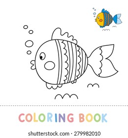 Coloring Page Fish Stock Vector (Royalty Free) 279982010 | Shutterstock