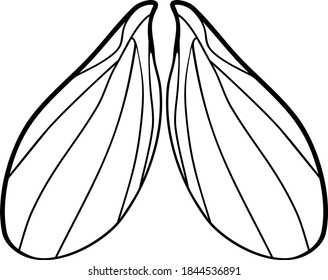 Coloring Page Fly Wings Isolated On: เวกเตอร์สต็อก (ปลอดค่าลิขสิทธิ์ ...