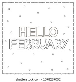 Coloring Page Hand Drawn Text Hello Stock Vector (Royalty Free ...