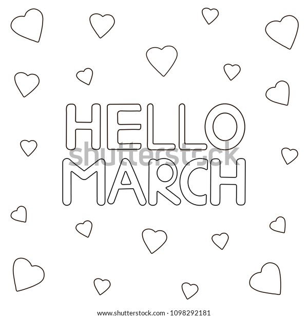 Coloring Page Hand Drawn Text Hello Stock Vector (Royalty Free ...