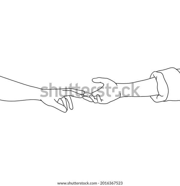 Coloring Page Hand Holding Gesture Flat Stock Vector (Royalty Free ...