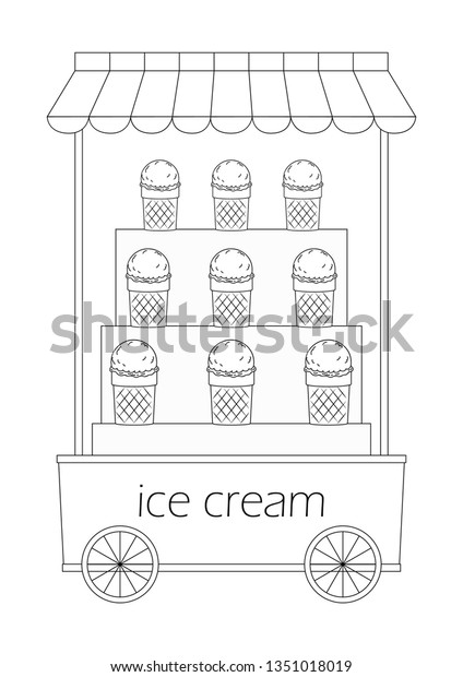 Coloring Page Kids Vector Illustration Trolley Stock Vector (Royalty ...