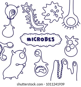 Coloring Page Microbes Vector Lineart Illustration 스톡 벡터(로열티 프리 ...