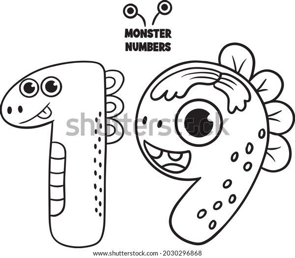 Coloring Page Numbers Education Fun Childrens Stock Vector (Royalty ...