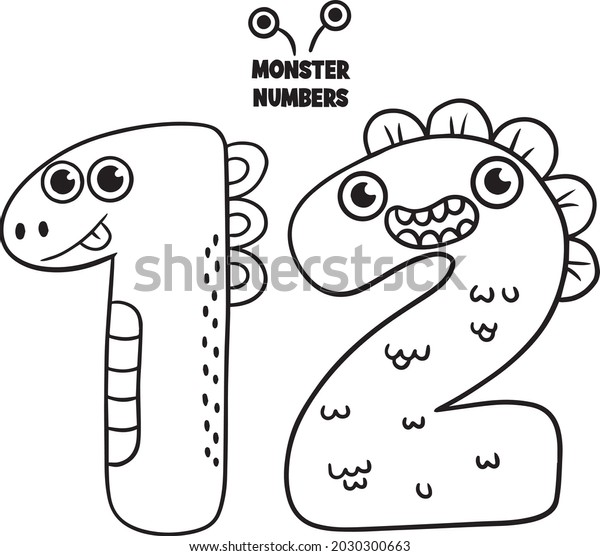 Coloring Page Numbers Education Fun Childrens Stock Vector Royalty