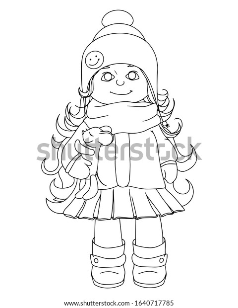 Coloring Page Outline Cartoon Cute Little Stock Vector (Royalty Free ...