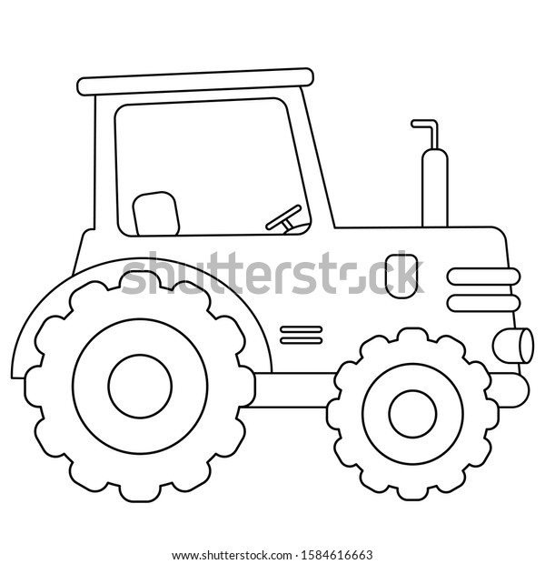 Coloring Page Outline Cartoon Tractor Transport: เวกเตอร์สต็อก (ปลอดค่า ...