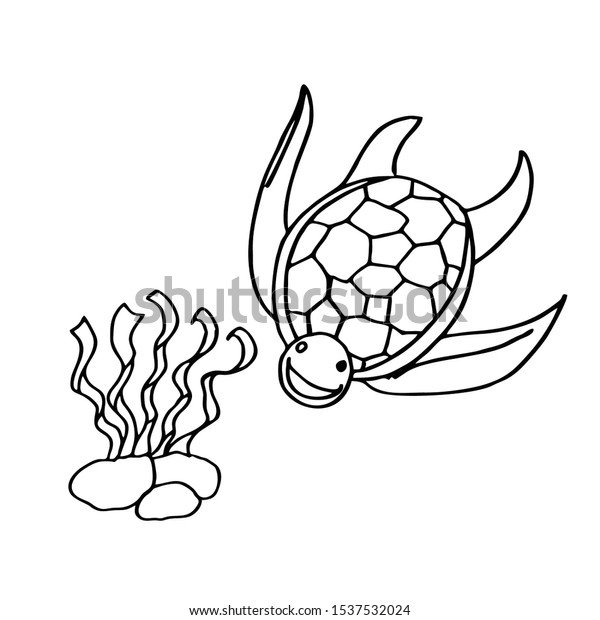 Coloring Page Sea Creatures 库存矢量图（免版税）1537532024 | Shutterstock