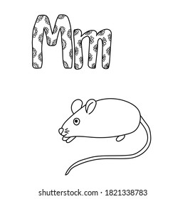 Coloring Page Study Letter M Outline Stock Vector (Royalty Free ...