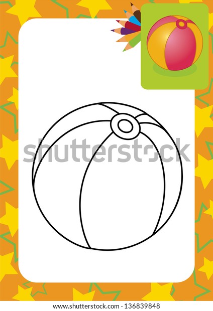 Coloring Page Toy Ball Vector Illustration Stock Vector (Royalty Free ...