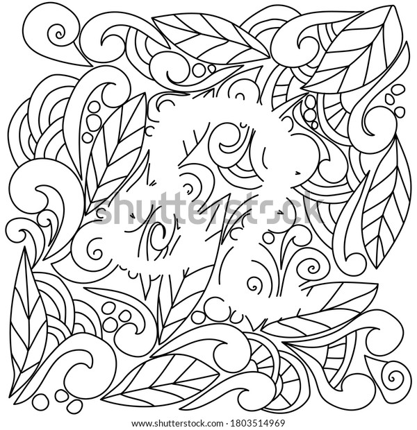 Coloring Page Using Negative Space Silhouette Stock Vector (Royalty ...