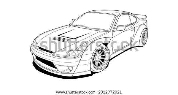 Coloring page vector line art for book and drawing. Black contour ...