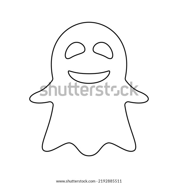 Vektor Stok Coloring Page Whisper Ghost Kids (Tanpa Royalti) 2192885511 ...