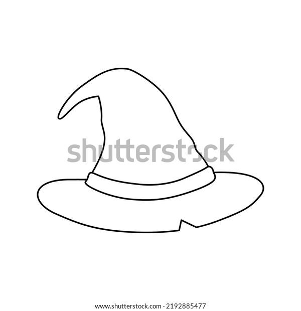 Coloring Page Wizard Hat Kids Stock Vector (Royalty Free) 2192885477 ...