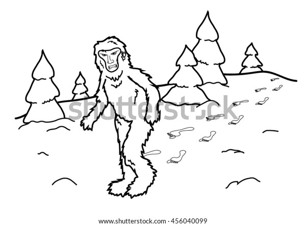 Coloring Page Yetti Stock Vector (Royalty Free) 456040099 | Shutterstock
