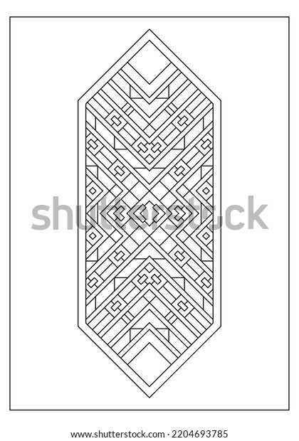Coloring Pages Abstract Inspired By Borneo Stock Vector (Royalty Free ...