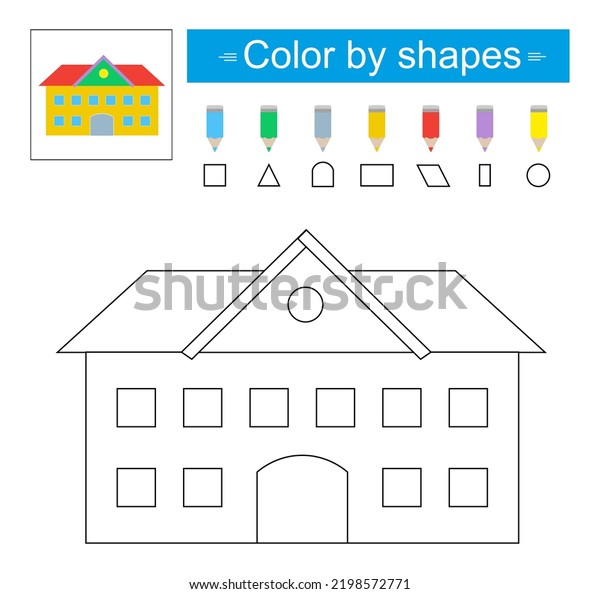Coloring Pages Color By Shapes Illustration Stock Vector (Royalty Free ...