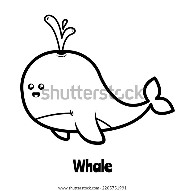 Coloring Pages Cute Whale Suitable Preschool Stock Vector (Royalty Free ...