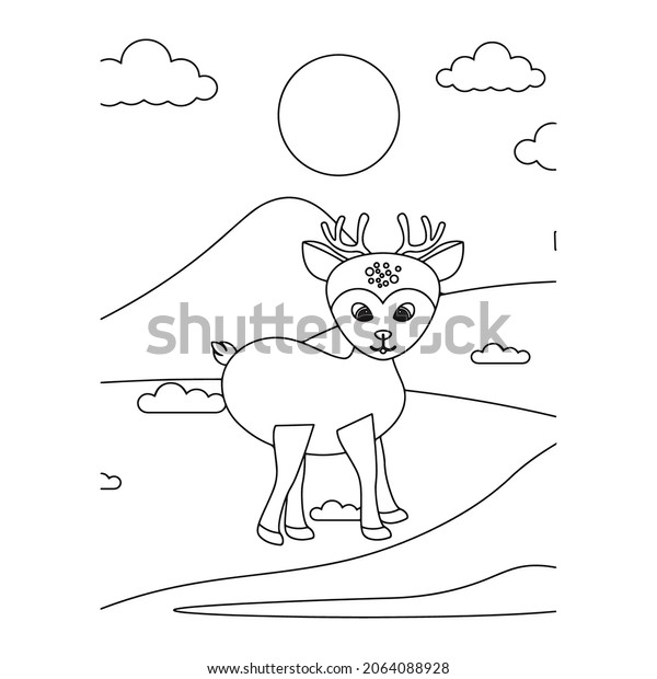 Coloring Pages Cute Wild Animals: เวกเตอร์สต็อก (ปลอดค่าลิขสิทธิ์ ...