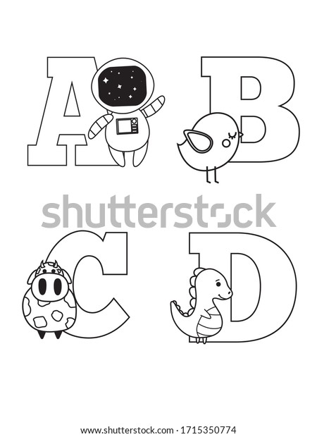 Coloring Pages Illustrations Abcd Stock Vector (Royalty Free ...