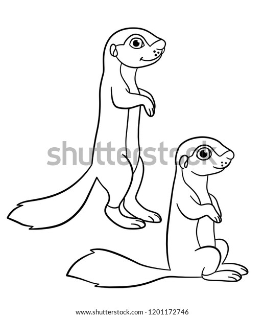 Coloring Pages Two Little Cute Babies Stock Vector (Royalty Free ...