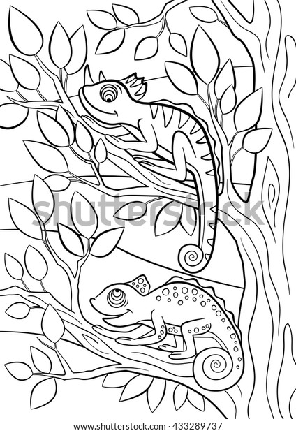 Coloring Pages Wild Animals Two Little: เวกเตอร์สต็อก (ปลอดค่าลิขสิทธิ์ ...