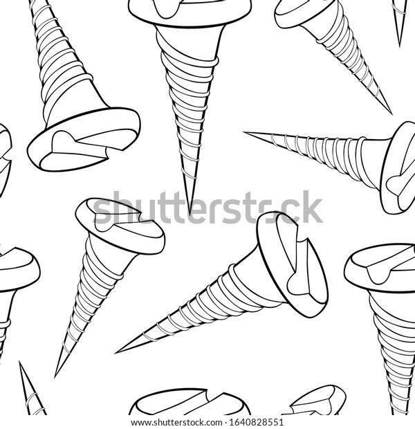 Coloring Seamless Pattern Steel Screw Use Stock Vector (Royalty Free ...
