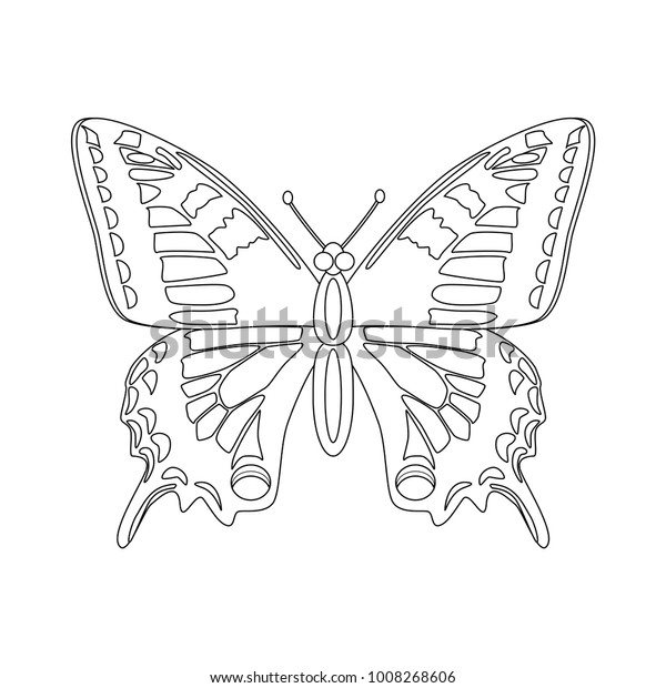 Colorless Butterfly Vector Illustration Isolated On: เวกเตอร์สต็อก ...