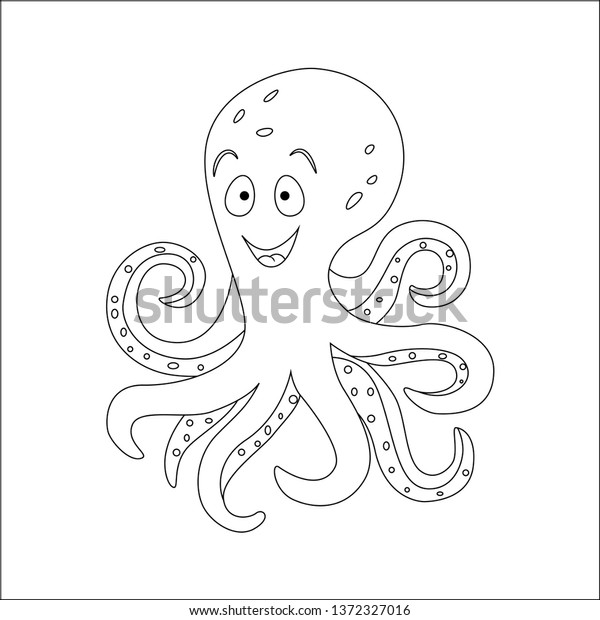 Colorless Octopus Vector Illustration Isolated On Stock Vector (Royalty ...