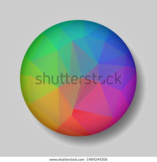 Colors Circle Low Poly Crystal Background Stock Vector (Royalty Free ...
