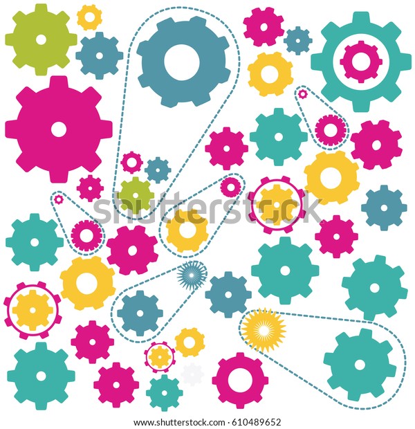 Colors Gears Symbols Icon Vector Illustraction Stock Vector (Royalty ...