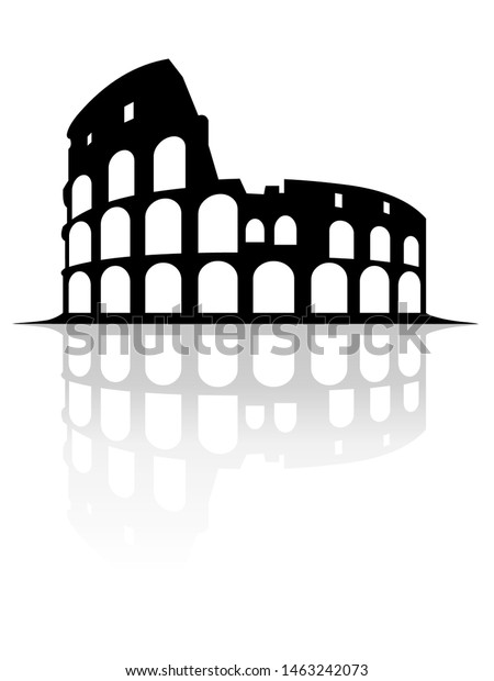 Colosseum Monument Mirror Effect Vector On Stock Vector (Royalty Free ...