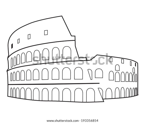 Colosseum Rome Vector Illustration Stock Vector (Royalty Free) 193356854