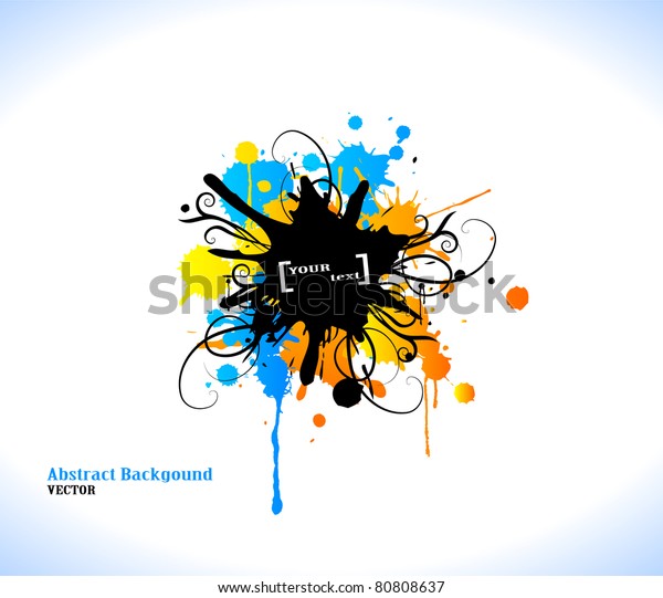 Colour Cool Grunge Floral Poster Vector Stock Vector (Royalty Free ...