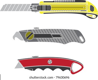 Cutter Knifes Stencil Vector Illustration Stock Vector (Royalty Free ...