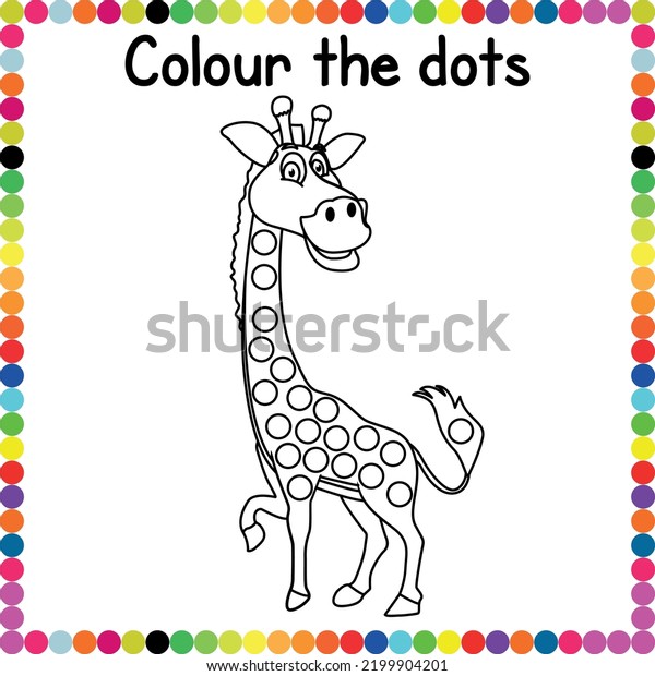 Colour Dots Activity Pages Kids Kids Stock Vector (Royalty Free ...