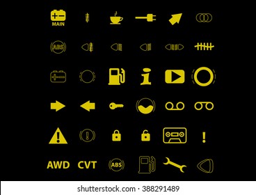 Colour Icon Pack Car Information Pictograms Stock Vector (Royalty Free ...